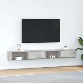TV skříňky 2 ks Betonová šedá 100x31x25,5 cm Dřevěná konstrukce