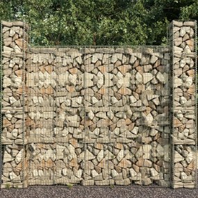 Gabionová zeď s víkem z pozinkované oceli 600 x 50 x 200 cm,  145089