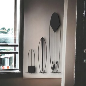 Surf Time II - kovový obraz na zeď Velikost: 100cm, Barva: Black