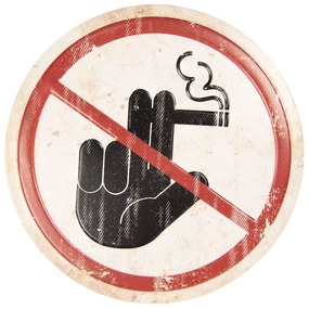 Nástěnná plechová cedule Zákaz kouření - ∅ 35 cm