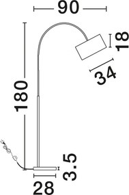 Bílá kamenná stojací lampa (výška 180 cm) Sama – Nova Luce