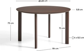 Kulatý zahradní jídelní stůl se skleněnou deskou ø 120 cm Erice – Kave Home