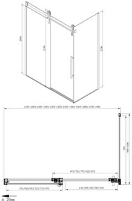 Gelco Volcano Black boční stěna 1000 mm, GV3410