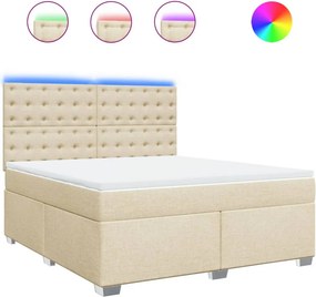 Box spring postel s matrací krémová 180x200 cm textil 3292886