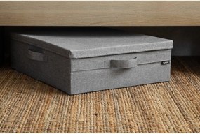 Šedý látkový úložný box s víkem 46x56x16 cm Soft Storage Low – Bigso