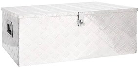 Úložný box stříbrný 100 x 55 x 37 cm hliník 152256