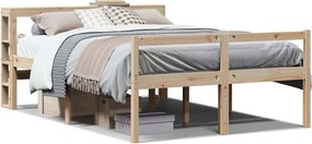 Postel s čelem pro seniory 160 x 200 cm masivní borovice 3305869