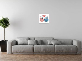 Gario Obraz s hodinami Dvě zamilované sovičky Rozměry: 30 x 30 cm
