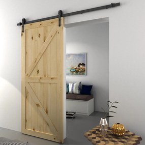HOMCOM Sada posuvných dveří, rustikální design, uhlíková ocel, nosnost až 100 kg na panel