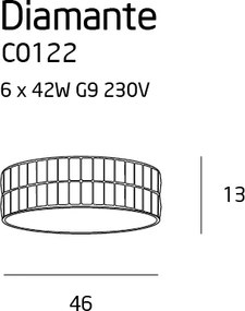 Honosné stropní svítidlo Maxlight DIAMANTE C0122