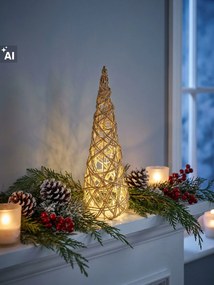 Sinsay - LED lampička ve tvaru vánočního stromku - béžová