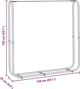 vidaXL Stojan na palivové dřevo 150x25x150 cm Pozinkovaná ocel [4100704]