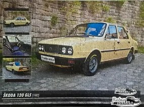 RETRO-AUTA Puzzle č. 18 Škoda 120 GLS (1982) / 500 dílků / 48 × 36 cm
