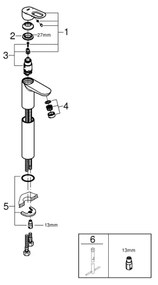 GROHE 23764000 - Umyvadlová baterie BAULOOP DN 15 lesklý chrom