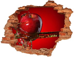 Wallmuralia Nálepka 3D díra na zeď Jablko a voda 90x70 cm