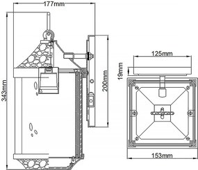 Elstead SPRINGFIELD S černá venkovní lucerna IP44/1×E27/34 cm