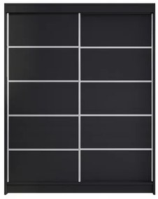 Šatní skříň CAMINO IV šířka 150 cm - černá
