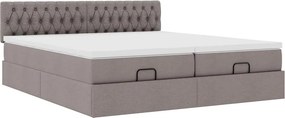 Osmanský rám postele s matrací taupe 180x200cm textil 3312019