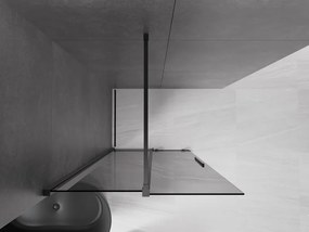Mexen Velar, sprchová zástěna s posuvnými dveřmi Walk-in 70 x 200 cm, 8mm šedé sklo, černá matná, 871-070-000-43-70
