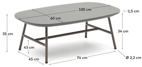 Zahradní konferenční stolek manta 100 x 60 cm béžový MUZZA