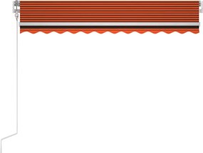 Automatická markýza LED a senzor větru 350x250 cm oranžovohnědá 3068895