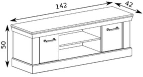Antica K | TV stolek A4 | 142 cm | kraft zlatý