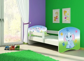 Dětská postel - Barevný sloník 2 160x80 cm bílá