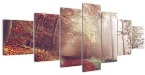 Obraz - Podzimní procházka lesem (210x100 cm)