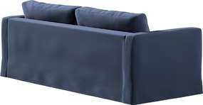 Potah na pohovku IKEA  Karlstad 3-místná, nerozkládací, dlouhý barva tmavě modrá látka sametová