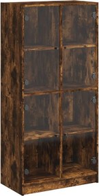 Highboard s dvířky kouřový dub 68x37x142 cm kompozitní dřevo 3295861