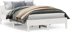 vidaXL Rám postele s čelem voskově 120 x 200 cm masivní borovice [842599] Barva: Bílá