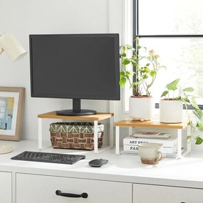 Sada bambusových organizérů CEZAR, 2ks, hnědá/bílá SongmicsHome