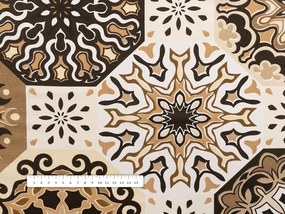 Biante Bavlněný závěs Sandra SA-447 Hnědo-béžové marocké dlaždice 150x220 cm
