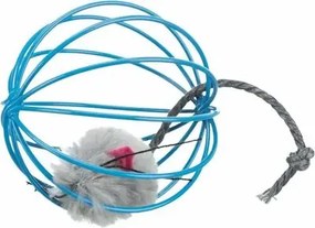 TRIXIE 4115 Plyšová myš v kulaté barevné kleci 6 cm