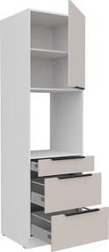 COMO | vysoká skříňka 60 DPS-210 3S1F na vestavnou troubu | PREMIUM BOX | 60 cm | bílá/kašmír