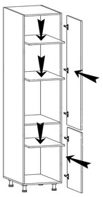 ASPEN gr | skříňka D60R potravinová | PRAVÁ | šedá lesk