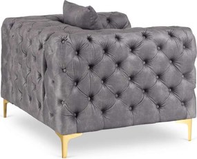 Křeslo Casur Velvet, šedá