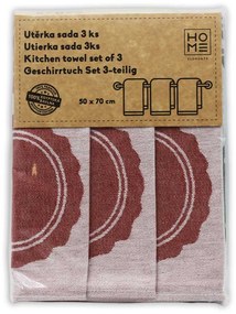 HOME ELEMENTS Sada 3 utěrek z egyptské bavlny 50*70 cm, Talíře