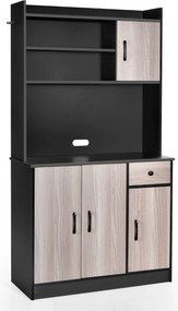 Costway Kuchyňská skříňka 180 cm s nabíjecí stanicí a pracovní deskou