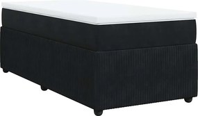 Box spring postel s matrací černá 80 x 200 cm samet 3285604