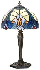 Stolní lampa Tiffany Berniss modrá – 25x40 cm