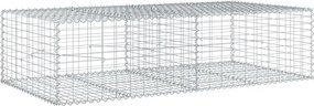 Gabionový koš s víkem 200 x 100 x 50 cm pozinkované železo 3295179