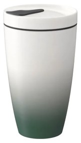 Zeleno-bílý porcelánový cestovní hrnek Villeroy &amp; Boch Like To Go, 350 ml