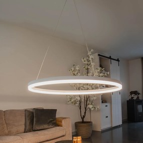Designové závěsné svítidlo bílé 80 cm vč. LED 3-stupňové stmívatelné - Anello