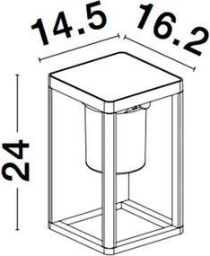 NV 9120621 Venkovní nástěnné svítidlo LOVETO antracitový hliník a akrylový difuzor LED 1.5W 3000K 3.7V 125st. IP65 solární / vypínač na těle / pohybový senzor - NOVA LUCE