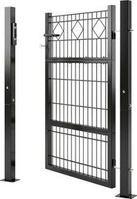 Outsunny pozinkovaná zahradní branka 100 × 6 × 131 cm se zámkem a 3 klíči — tmavě šedá | Aosom