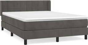 Box spring postel s matrací tmavě šedý 140 x 190 cm samet 3130956