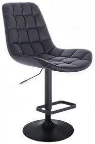 LuxuryForm DESIGN Barová židle PARIS na černé kulaté podstavě - černá