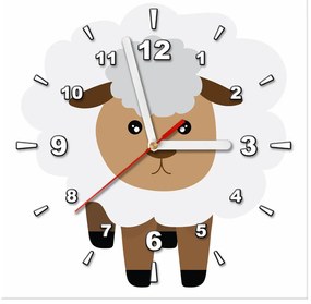 Gario Obraz s hodinami Bílá ovečka Rozměry: 30 x 30 cm