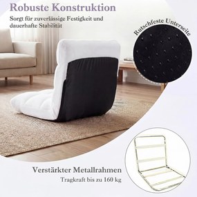Costway Skládací židle stojací židle s nastavitelným opěradlem a pěnou s – bílý
